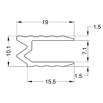 Perfil híbrido alu 7.1mm (2 metros) | Perfiles de cierre Perfil de cierre híbrido piezas de ...