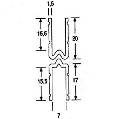 Perfiles alu macho + hembra 7mm (2 metros) | Perfiles de cierre Perfil de cierre macho y hembra ...