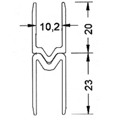 Perfiles macho + hembra 10.2mm (2 metros) | Perfiles de cierre Perfil de cierre macho y hembra ...
